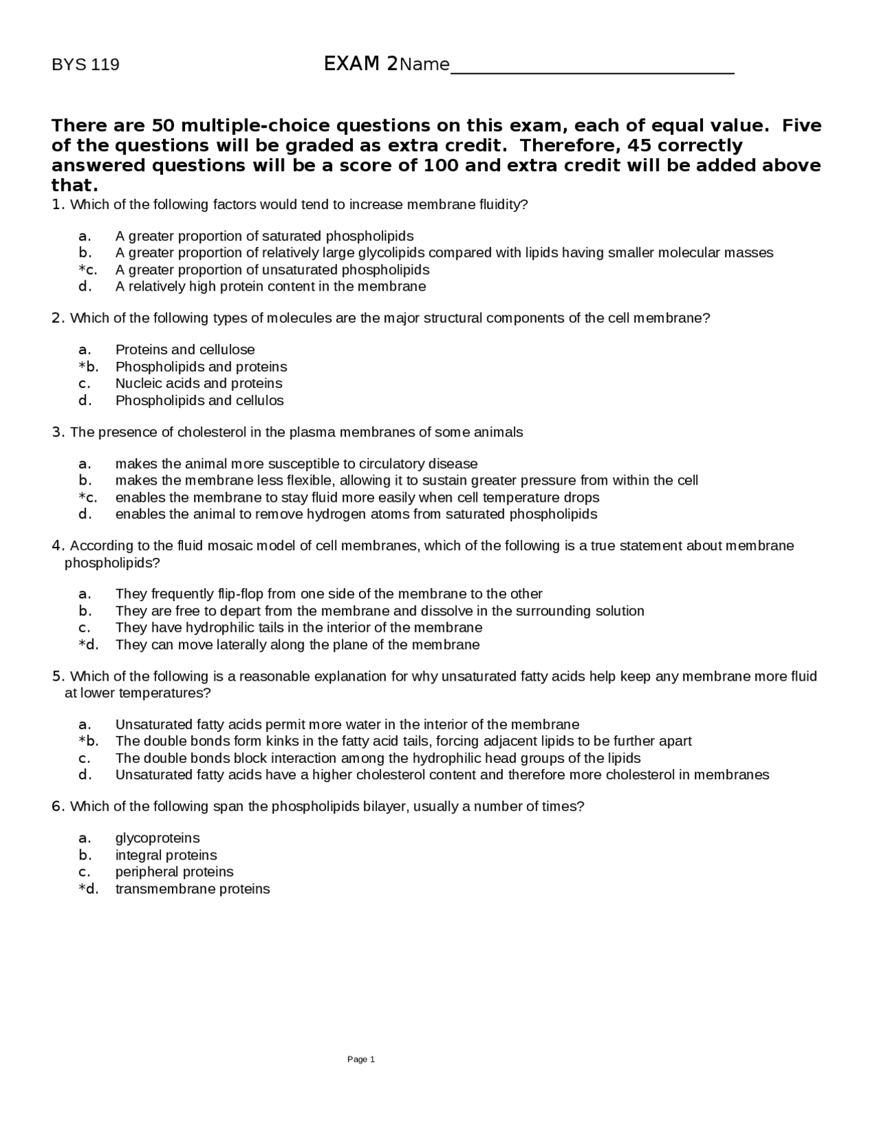 Exam 2 With Solution Manual Principles Of Biology Bys 119 Docsity
