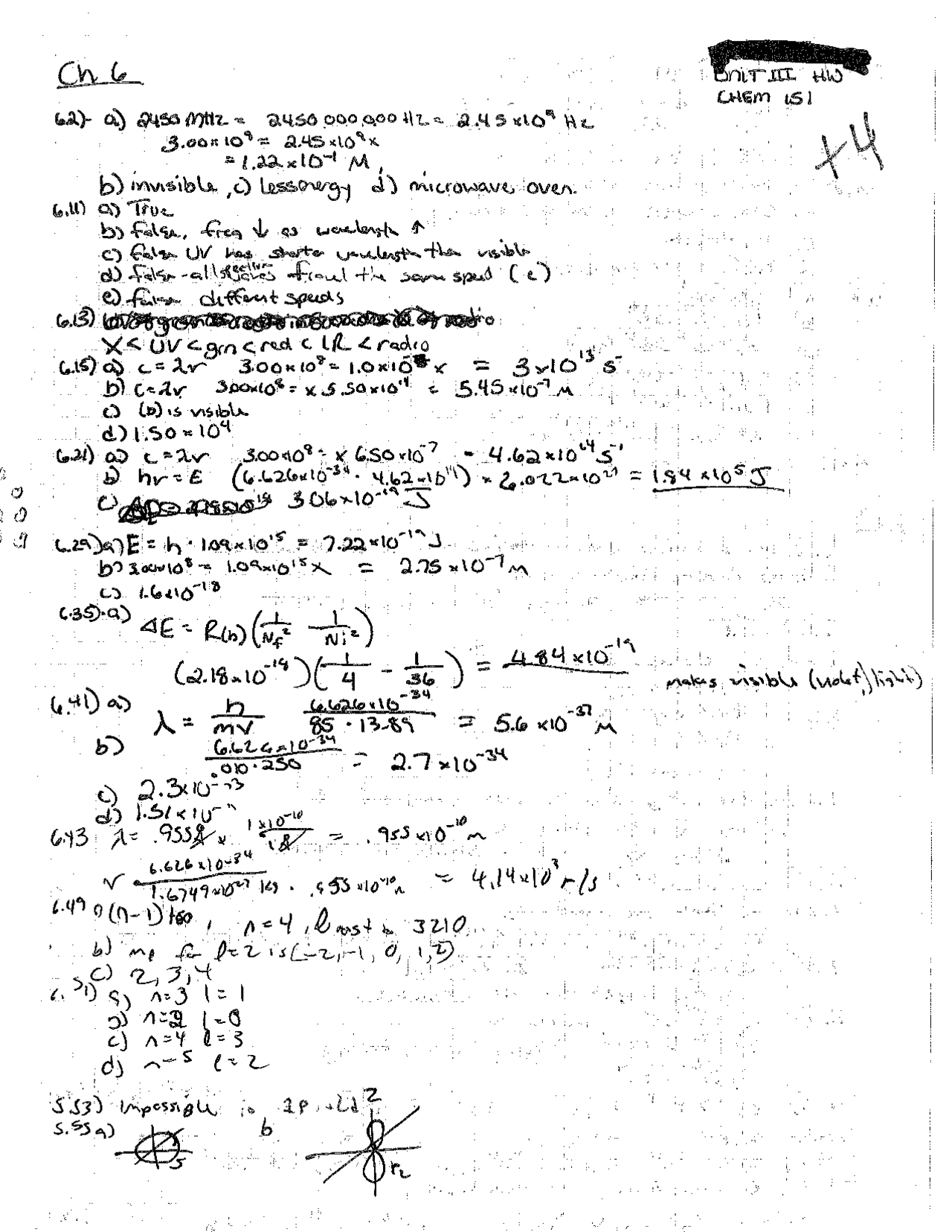 Handwritten Notes on General Chemistry Lecture I | CHEM 151 | Study ...