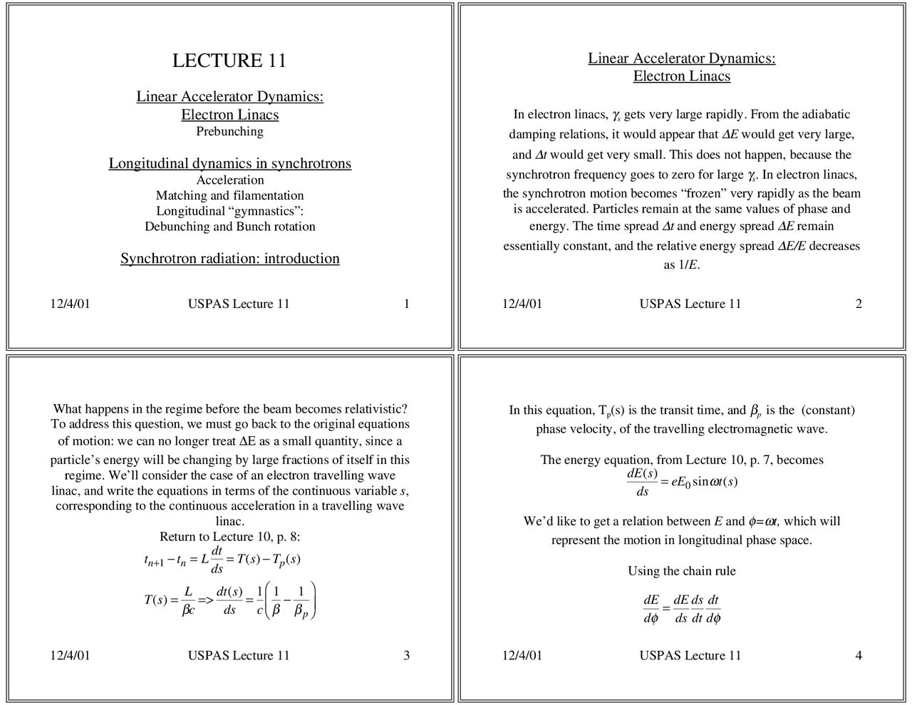 Linear Accelerator Dynamics Lecture Slides Accelerator Physics Docsity