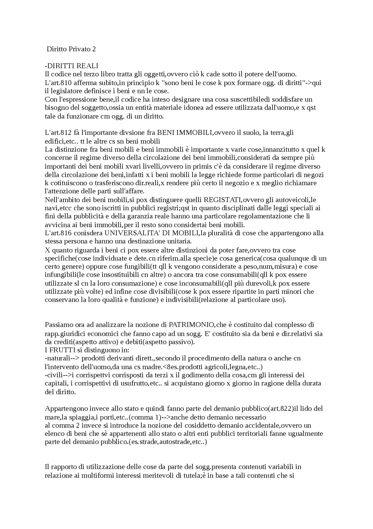 Riassunti Diritto Privato 2 Docsity