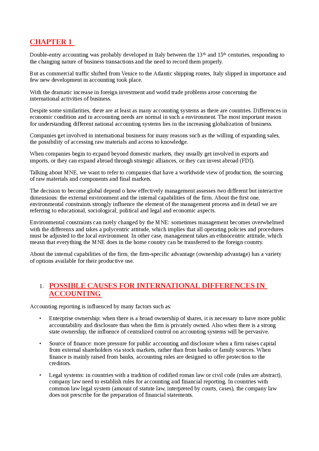 Riassunto Summaries Of Accounting Docsity
