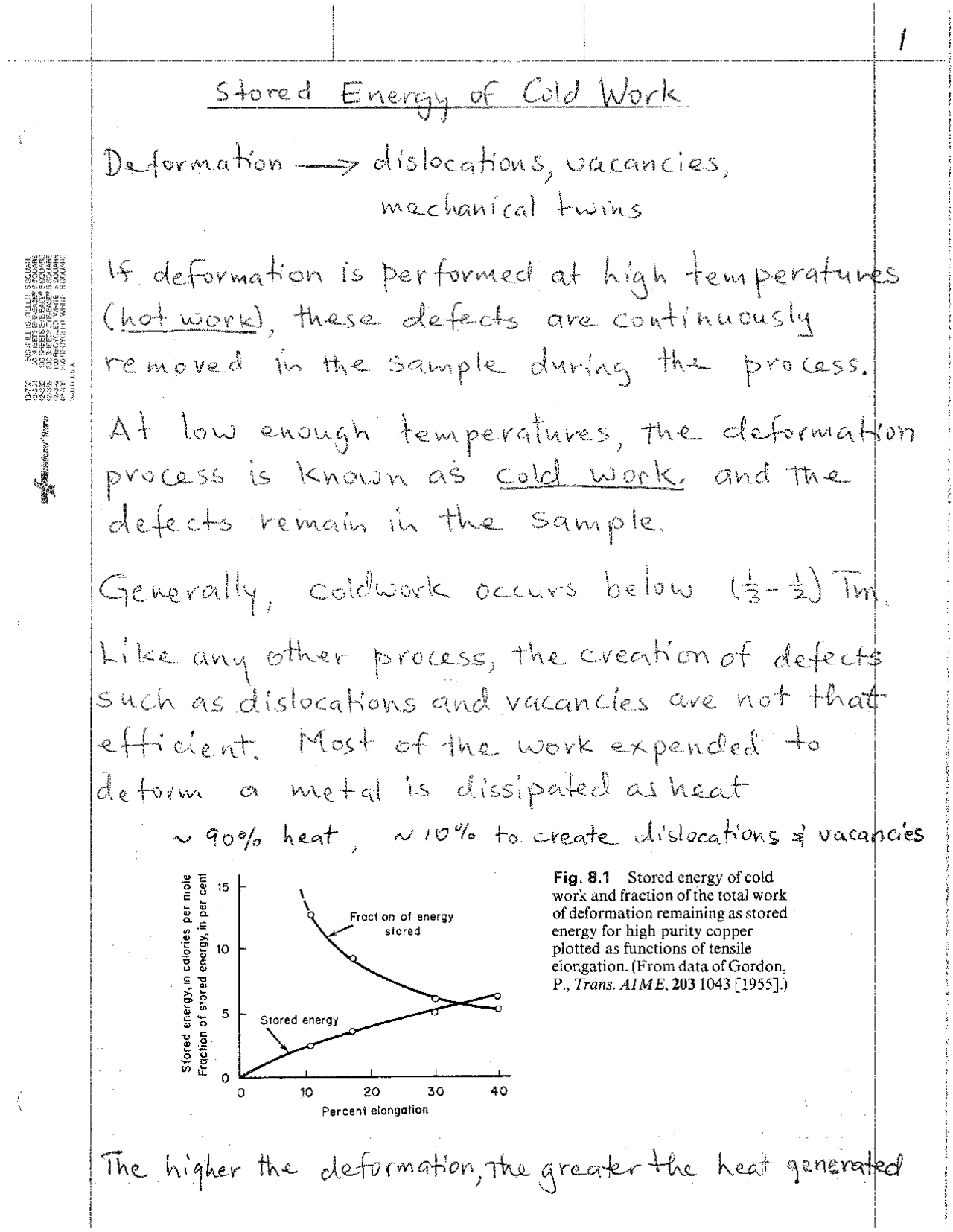 Stored Energy Of Cold Work Handwritten Notes Mse 3304 Docsity