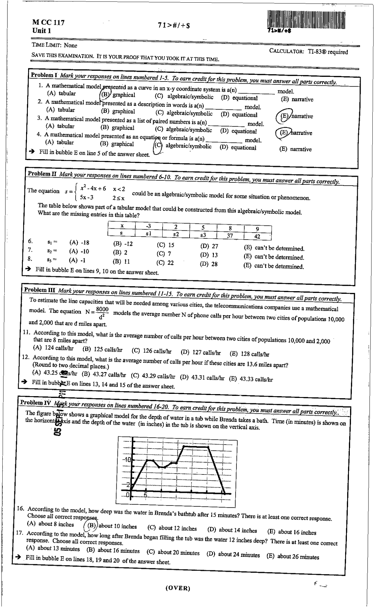 37 Questions On Basic Algebra Exam 1 Math 117 Docsity