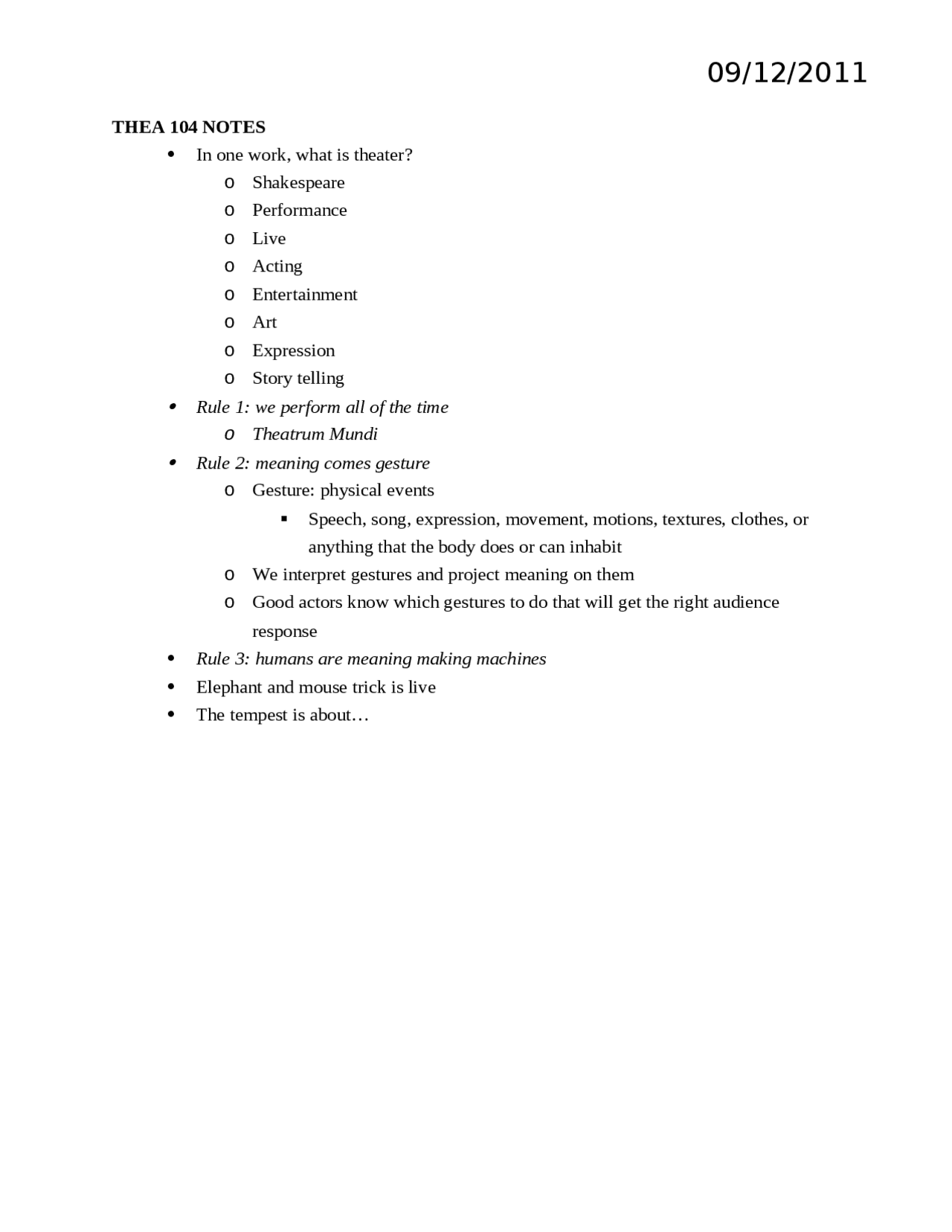 What Is Theater Introduction To Theatre And Drama Lecture Notes