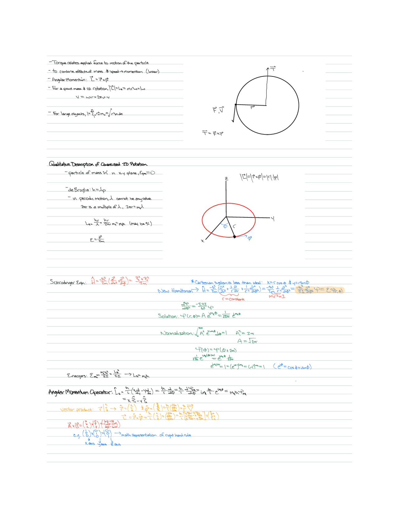 Handwritten Notes On Rotational Motion Chm 4411 Docsity