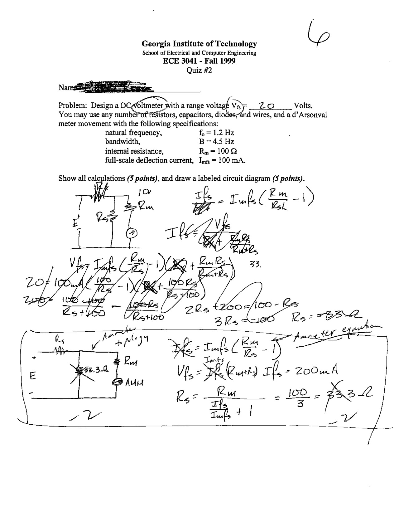 Solved Problems And Labelled Diagram In Instrument And Circuits Quiz
