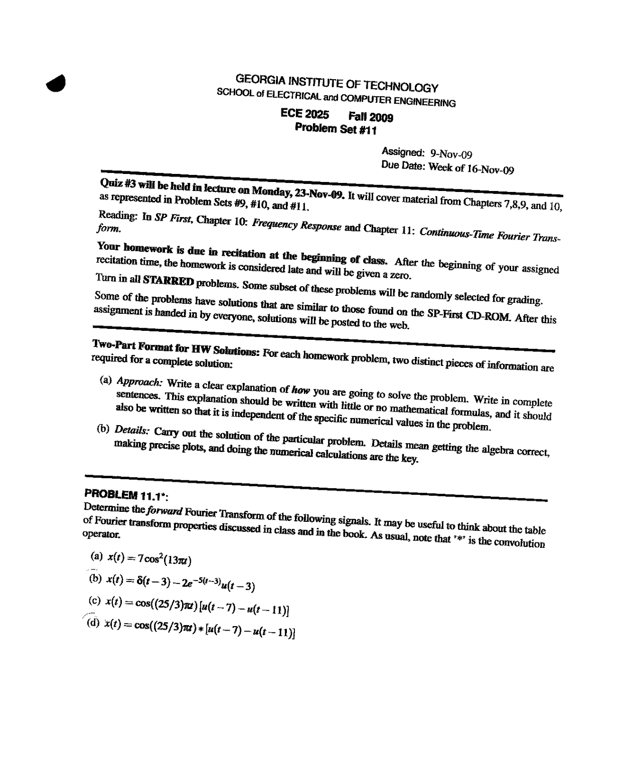 Electrical And Computer Technology - Problem Set 11 | ECE 2025 ...