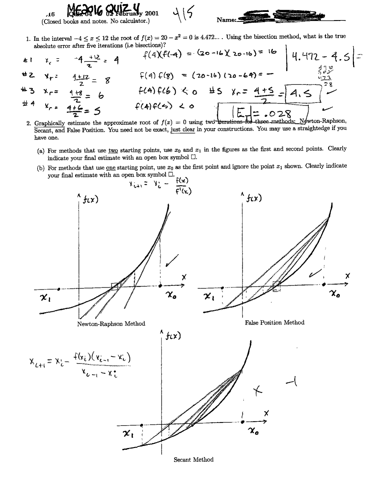 Quiz 4 With Solutions Computing Techniques Me 2016 Docsity
