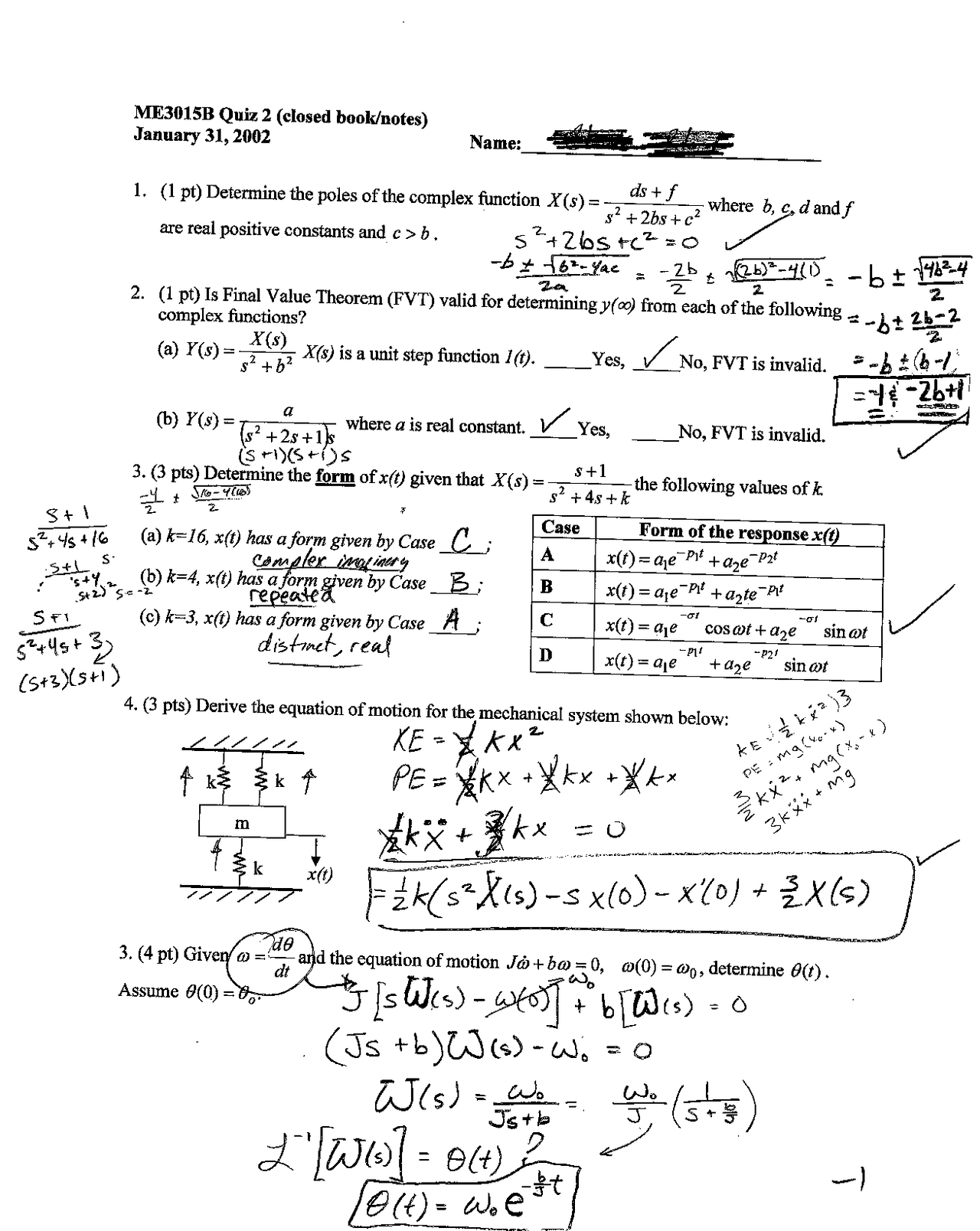 Solved Quiz 2 For System Dynamics And Control Me 3015 Docsity
