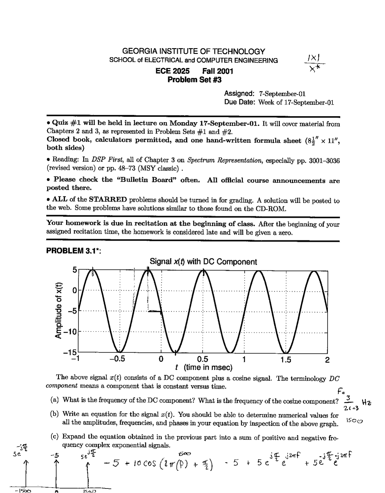 Introduction To Signal Processing Assignment 3 Key Ece 2025 Docsity