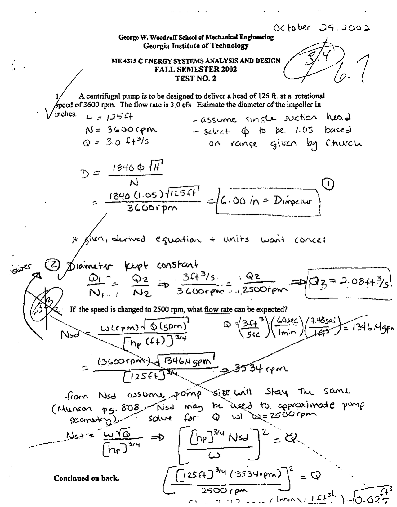 3 Solved Problems On Energy Systems Analysis And Design Test 2 Me
