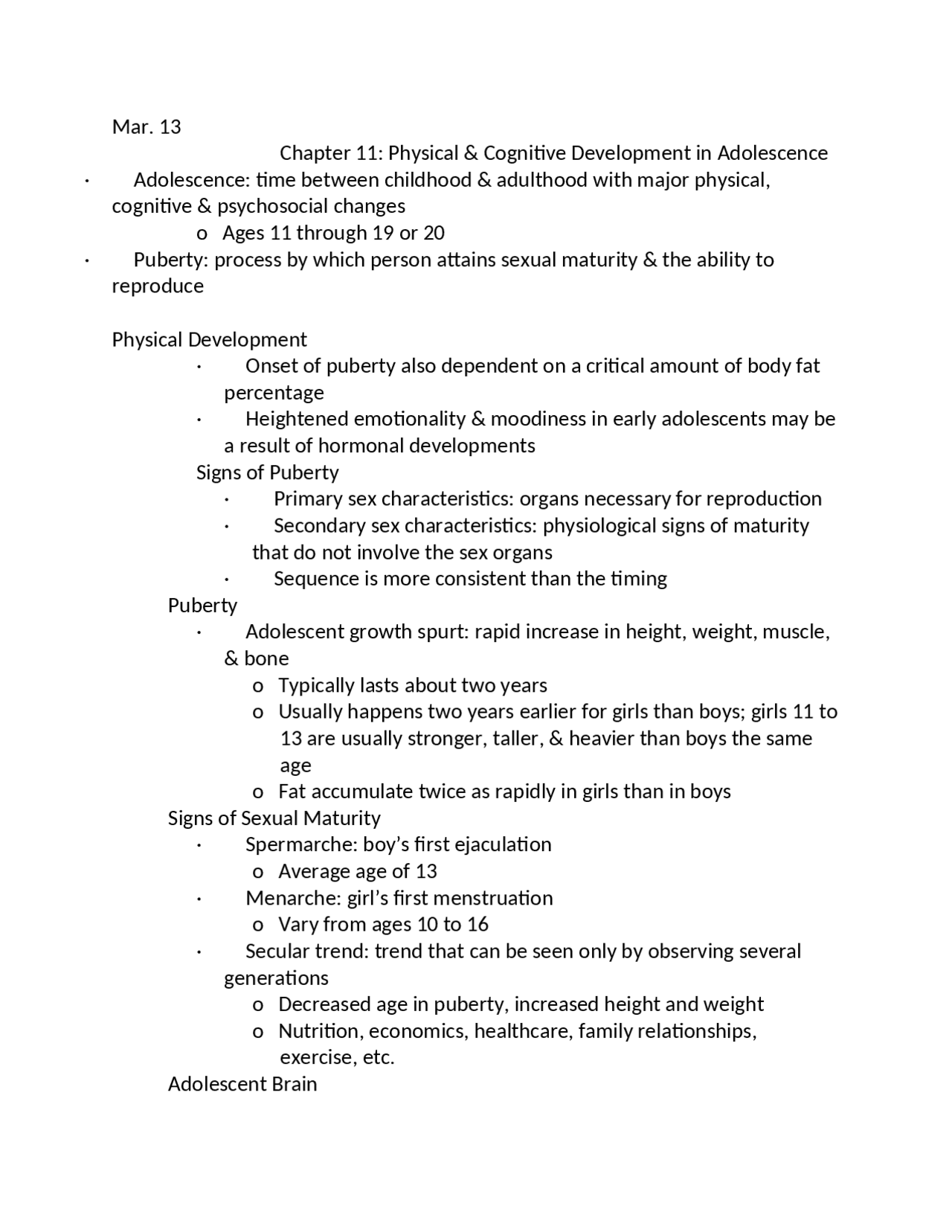 Exam 3 Study Guide | Individual and Family Life Span Development | FAD ...