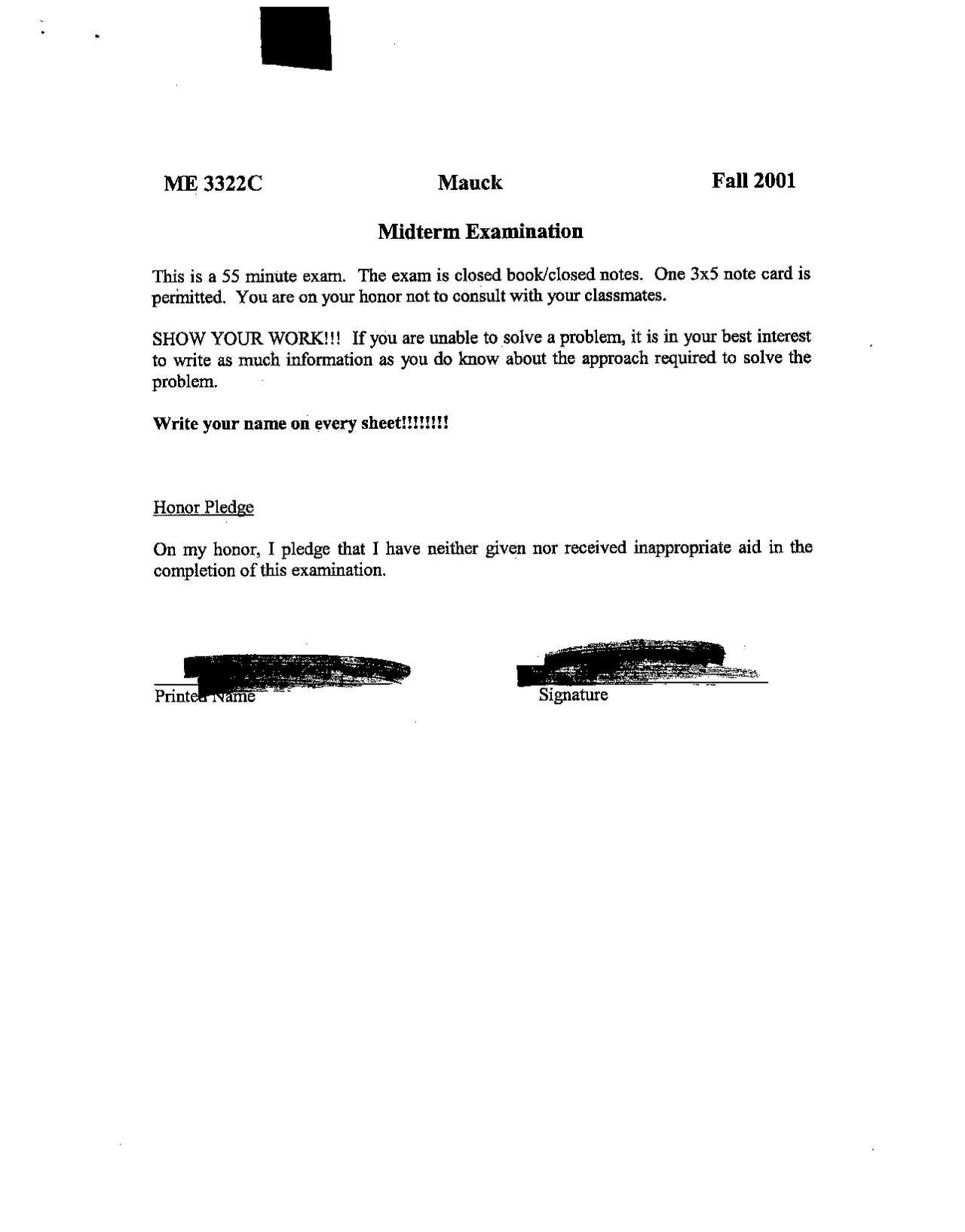 Midterm Exam with Solution - Thermodynamics | ME 3322 - Docsity