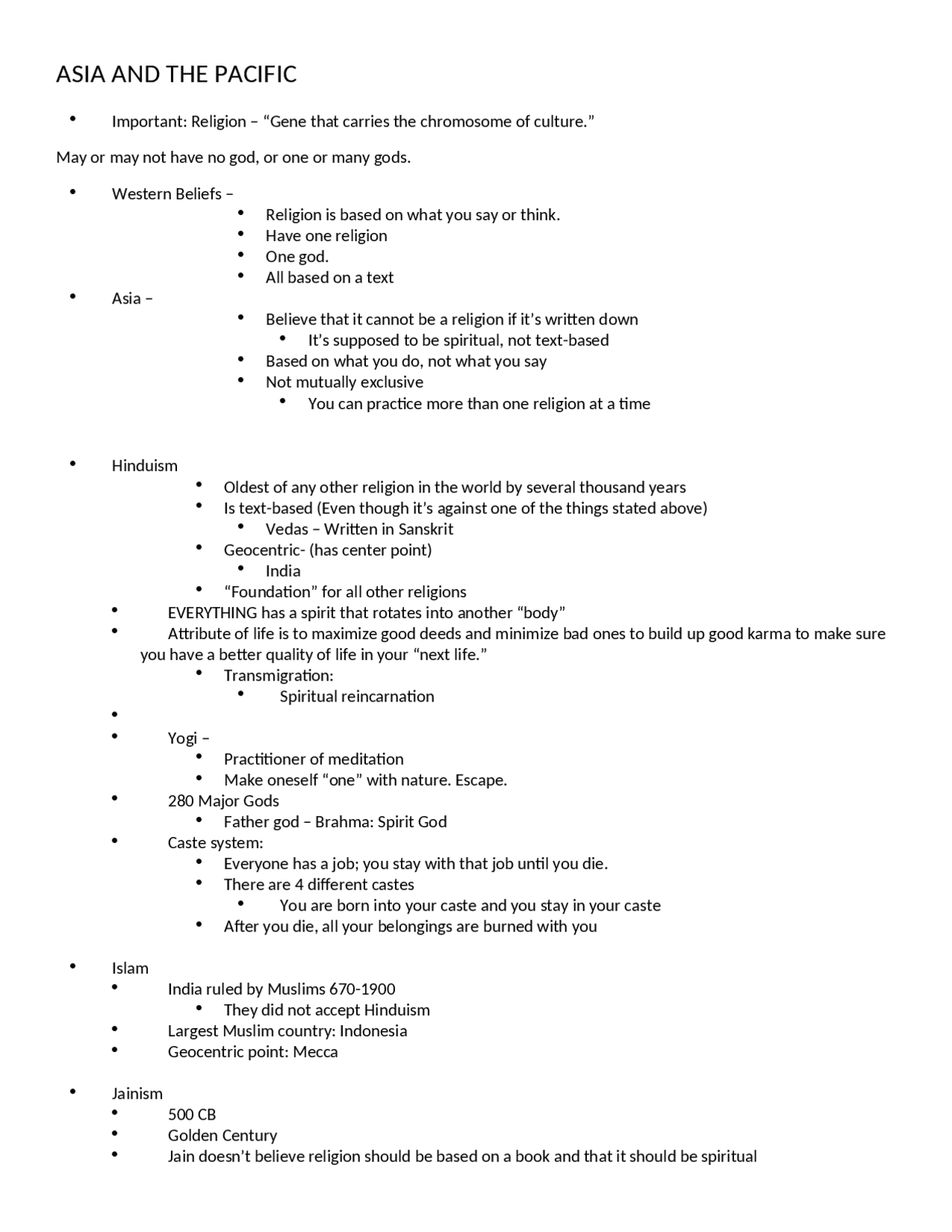 Asia and The Pacific Notes - World Geography | GEA 1000 - Docsity