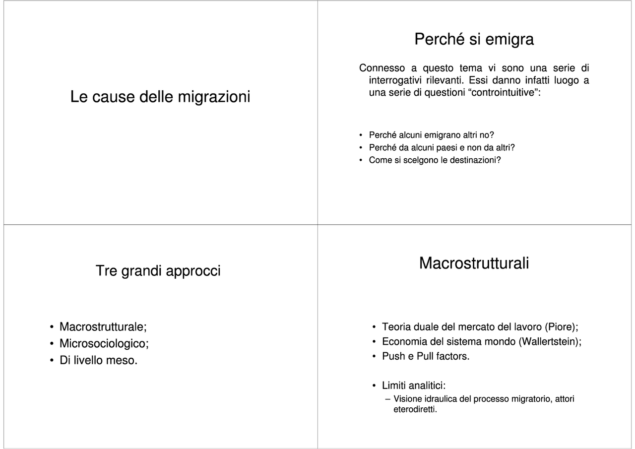 Pdfc Sociologia Dei Processi Migratori Docsity