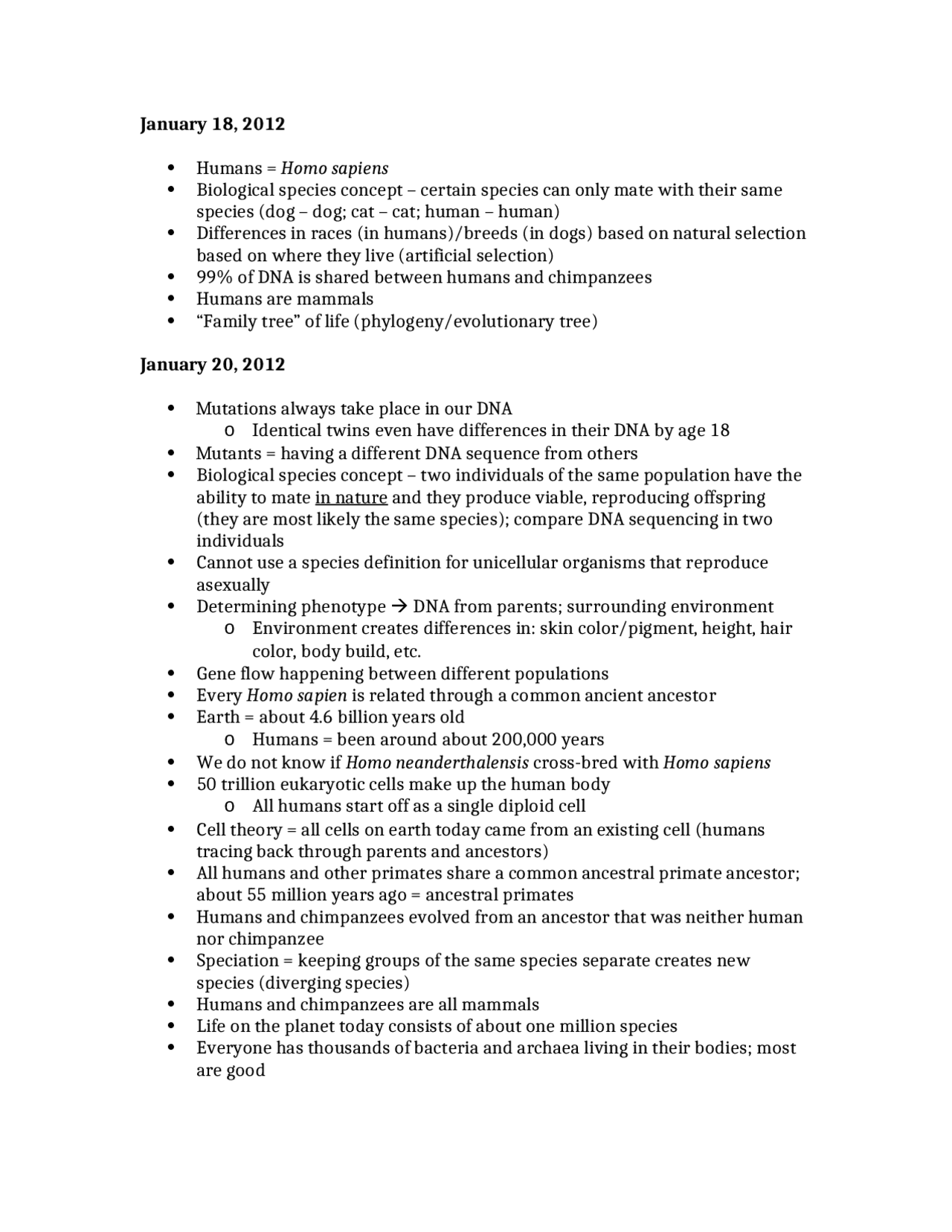Exam 1 Biology For Science Majors I Fall 2012 Biol 1202 Docsity