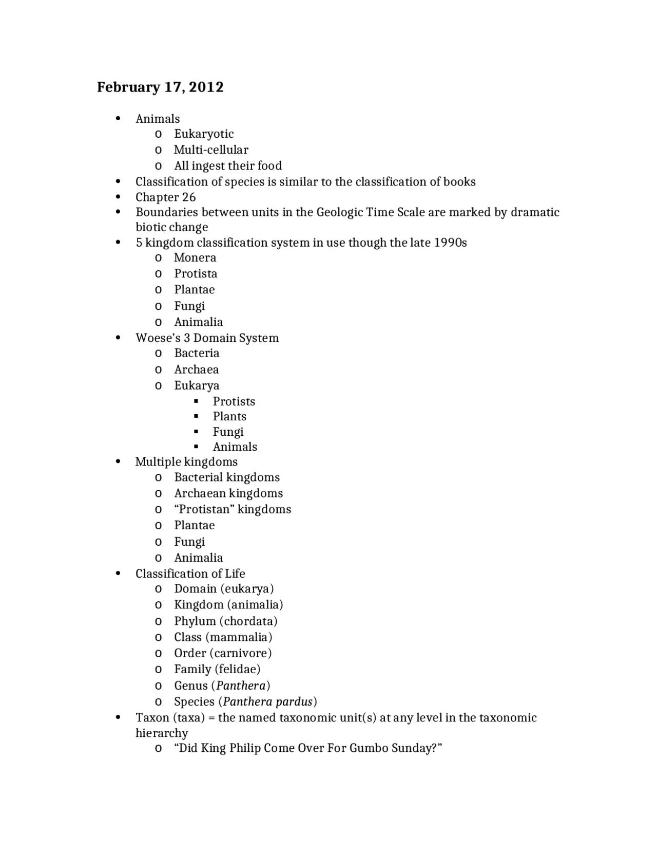 Biology for Science Majors I - Exam Review Sheet | BIOL 1202 - Docsity