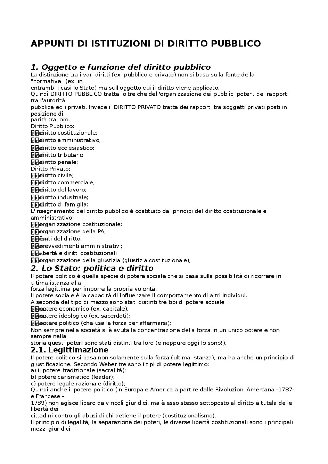 Esame Diritto Pubblico Docsity