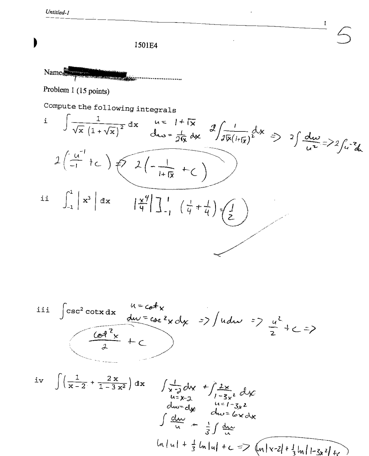 Resolution For Midterm Exam Calculus I Math 1501 Docsity