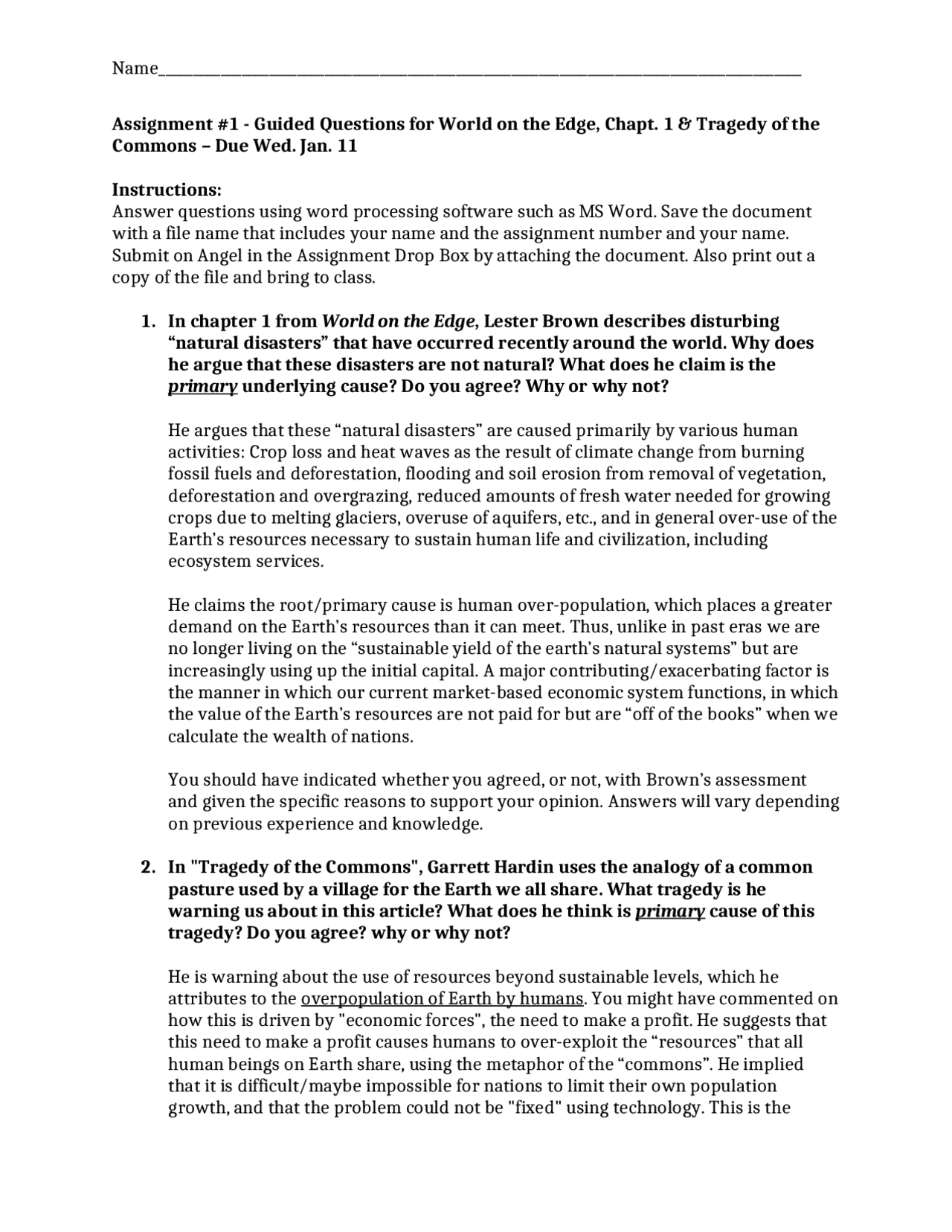 Homework 1 Insects Global And Sustain Isb 201 Docsity