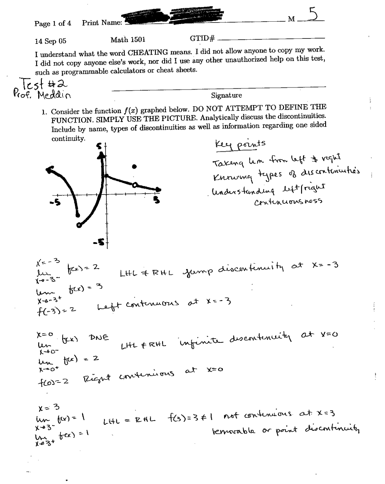 Exam 2 For Mathematics Calculus I Math 1501 Docsity
