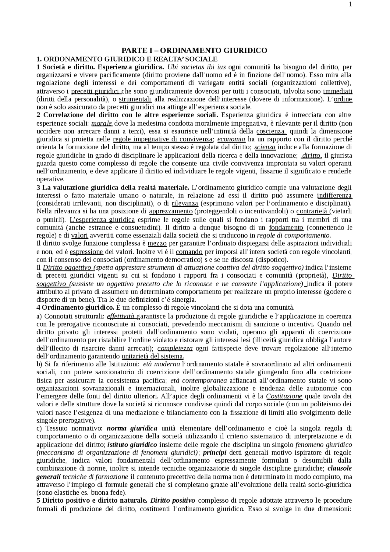Parte I Istituzioni Di Diritto Privato Docsity