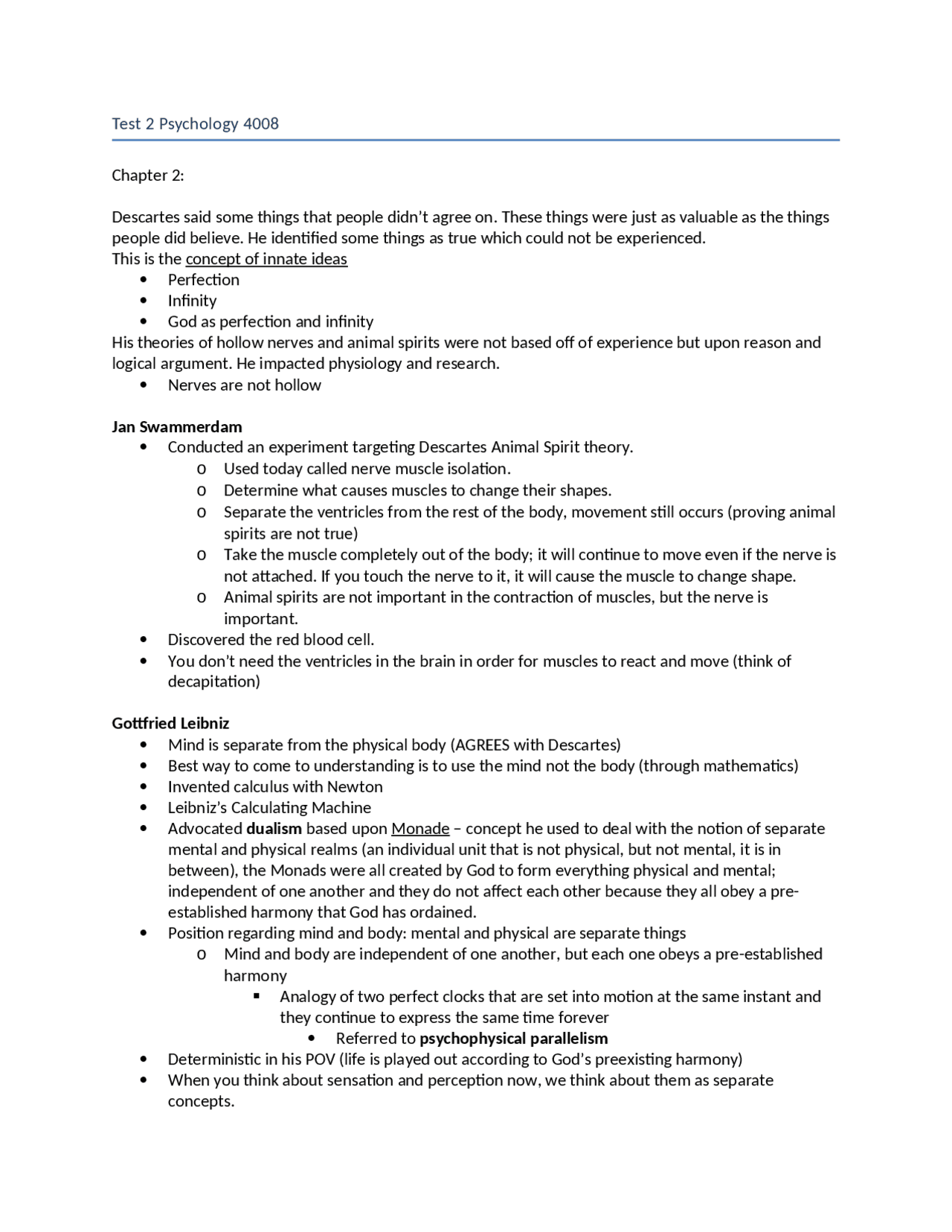 Review Sheet for Test 2 - History of Modern Psychology | PSYC 4008 ...