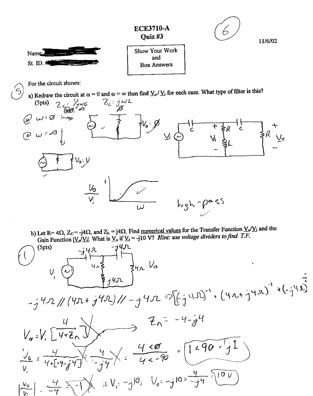 Quiz 3 Questions with Solutions - Circuits and Electronics | ECE 3710 ...