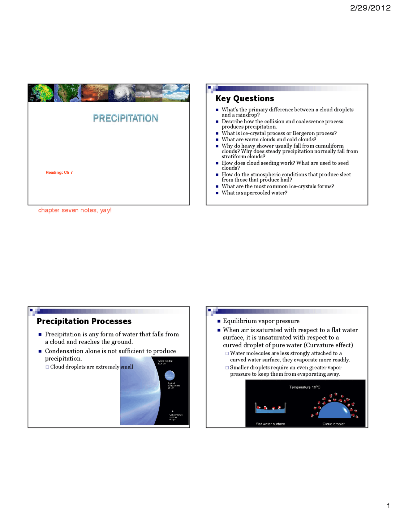 Precipitation Lecture Slides Geo 203 Docsity