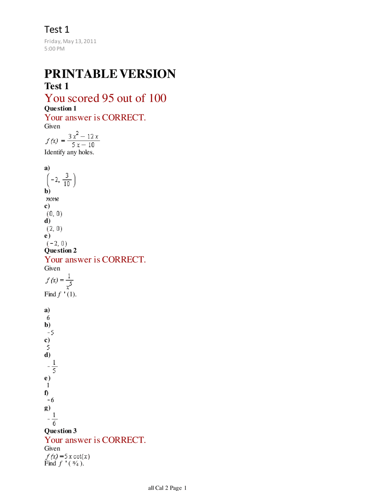 20 Solved Questions to Find the Functions in Calculus II | MATH 1432 - Docsity