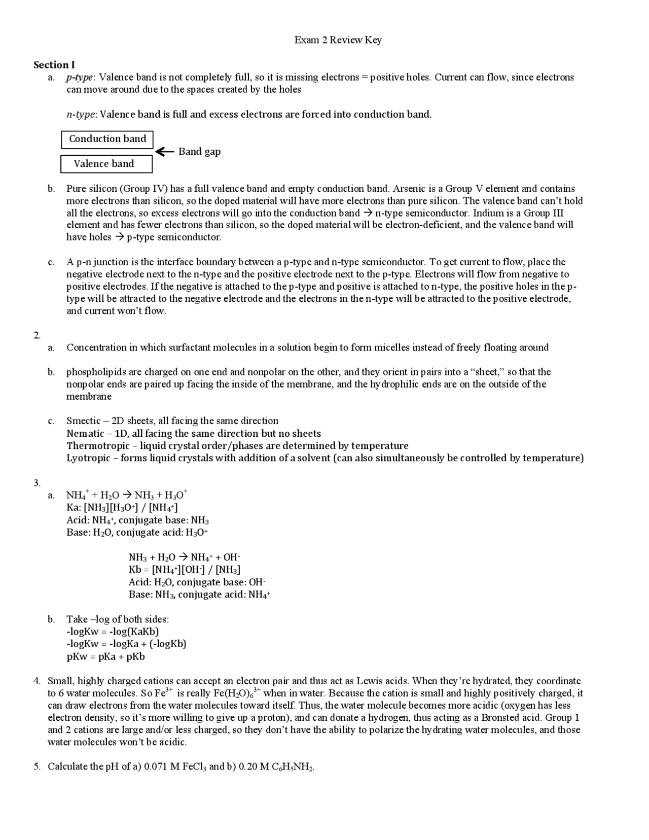 Exam 2 Review Worksheet Key for Accelerated Chemistry II | CHEM 204 ...