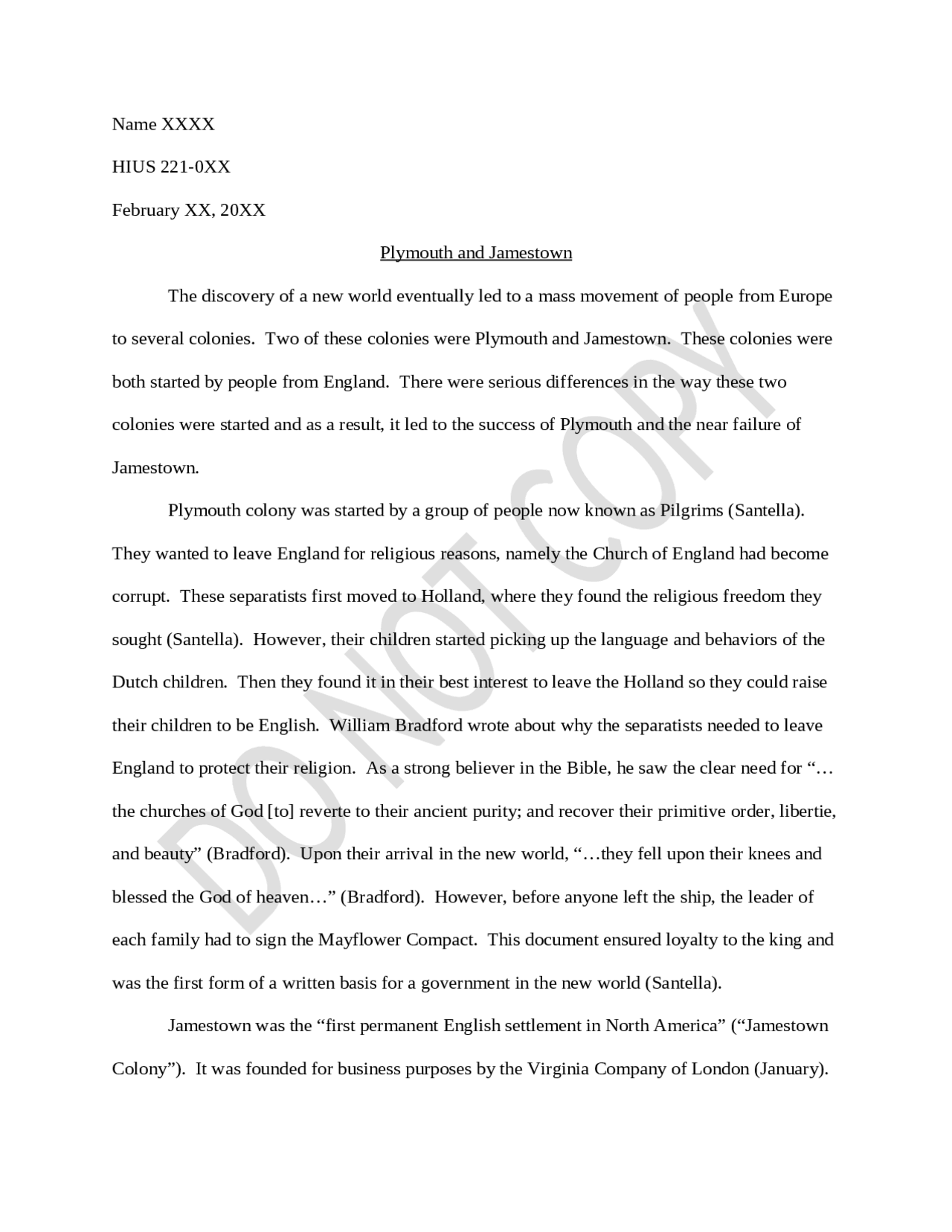 Plymouth and Jamestown | Survey of American History I | HIUS 221 ...