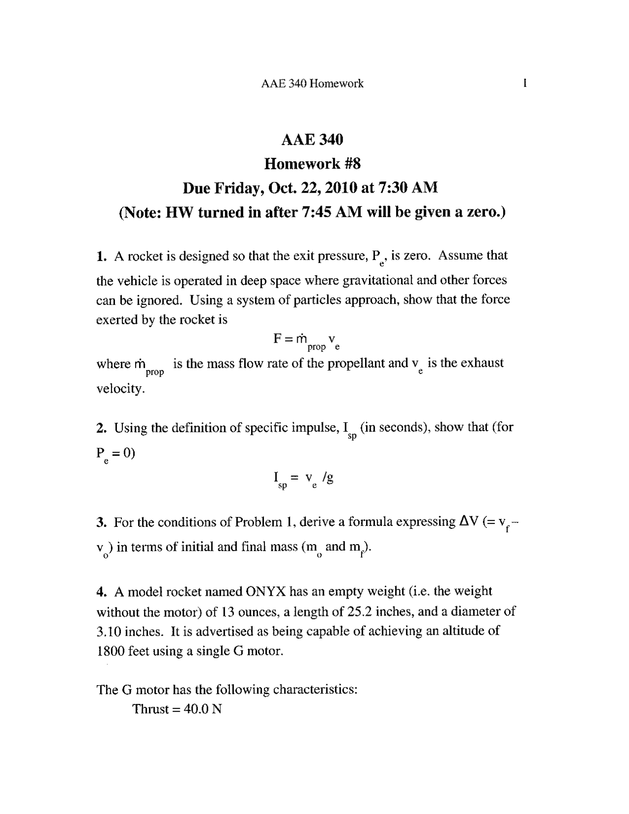 Dynamics And Vibrations Assignment 8 Aae 34000 Docsity
