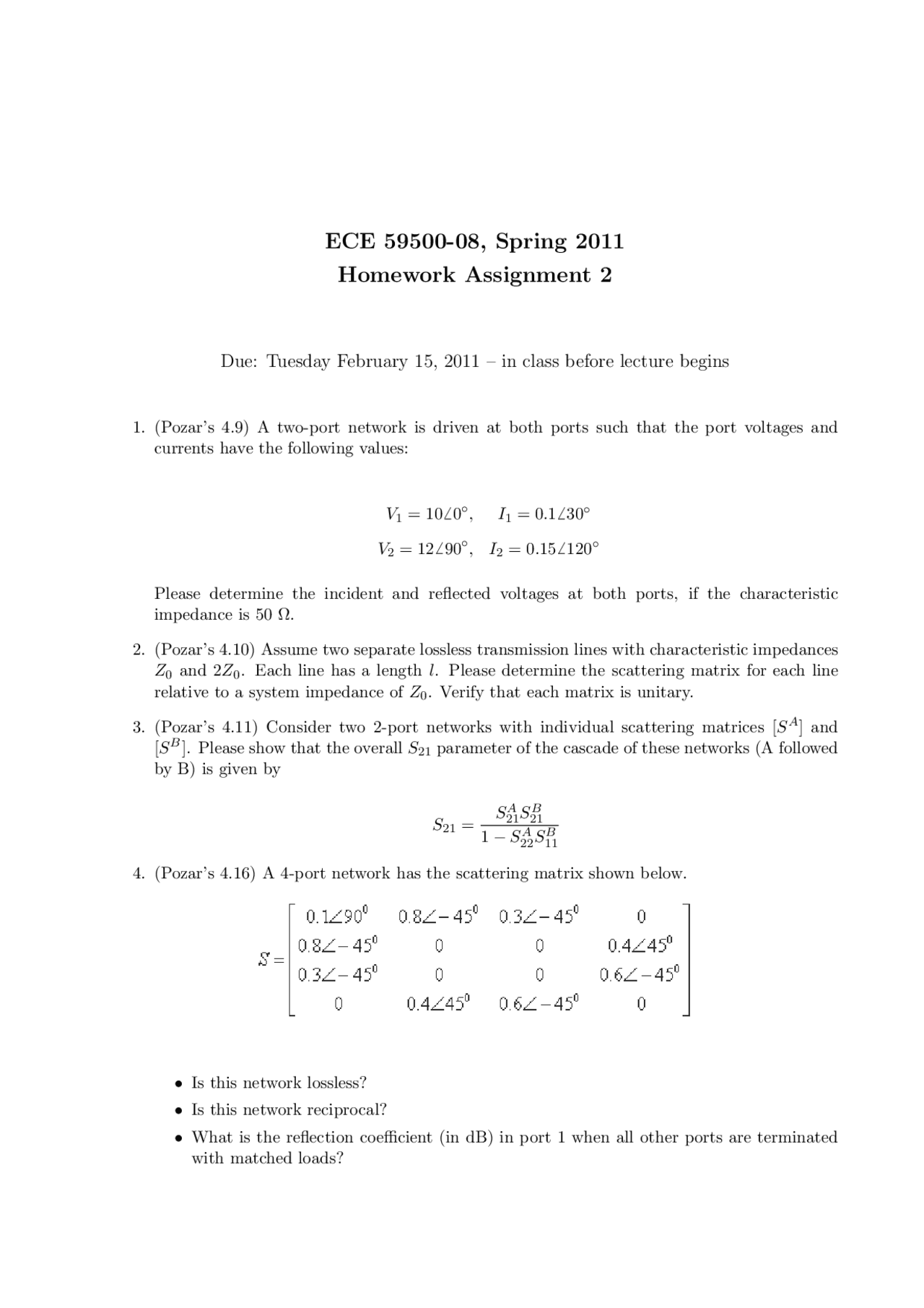 Assignment 2 Cmos Analog Integrated Circuit Design Ece 59500 Docsity