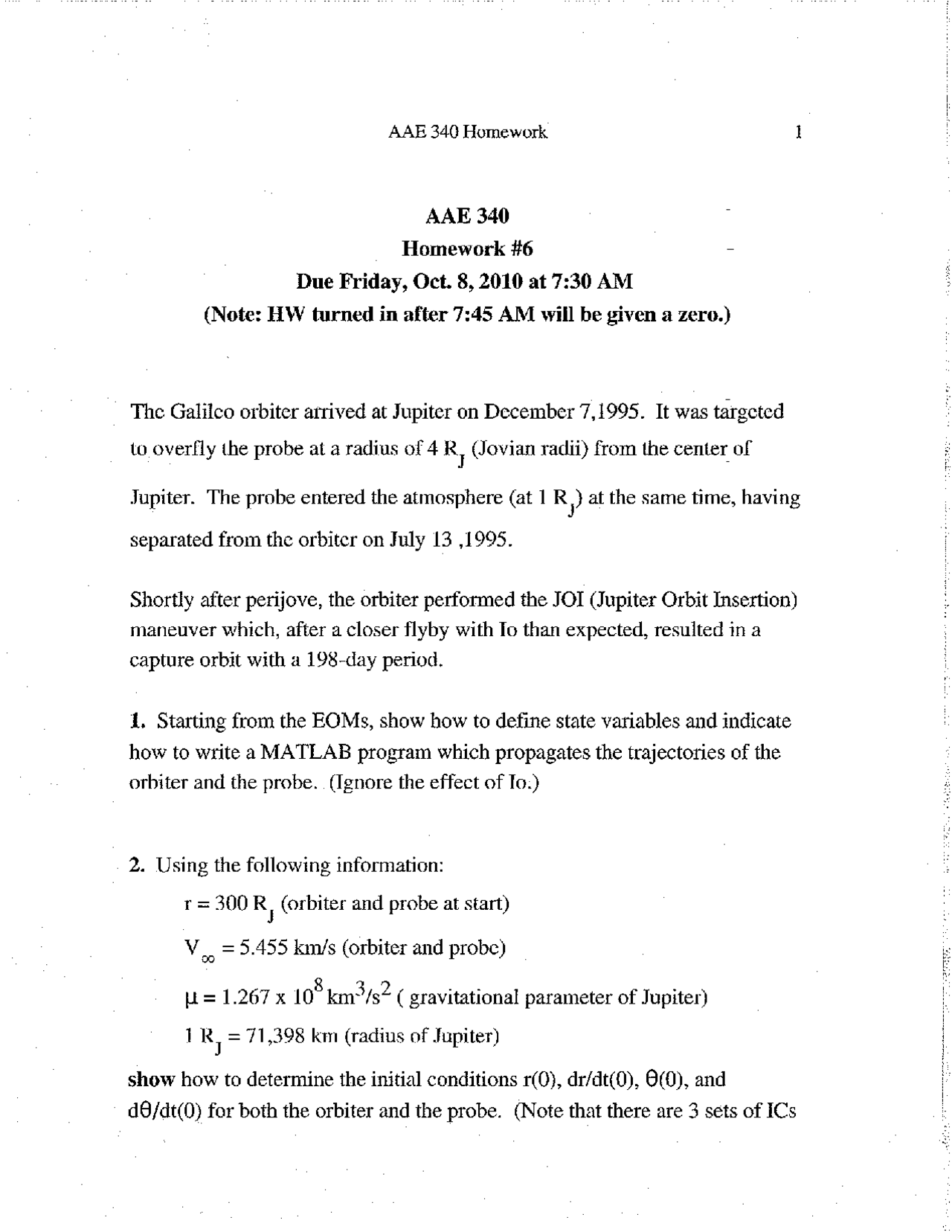 6 Solved Problems On Derivation Of Space Plane Homework 6 Aae 34000