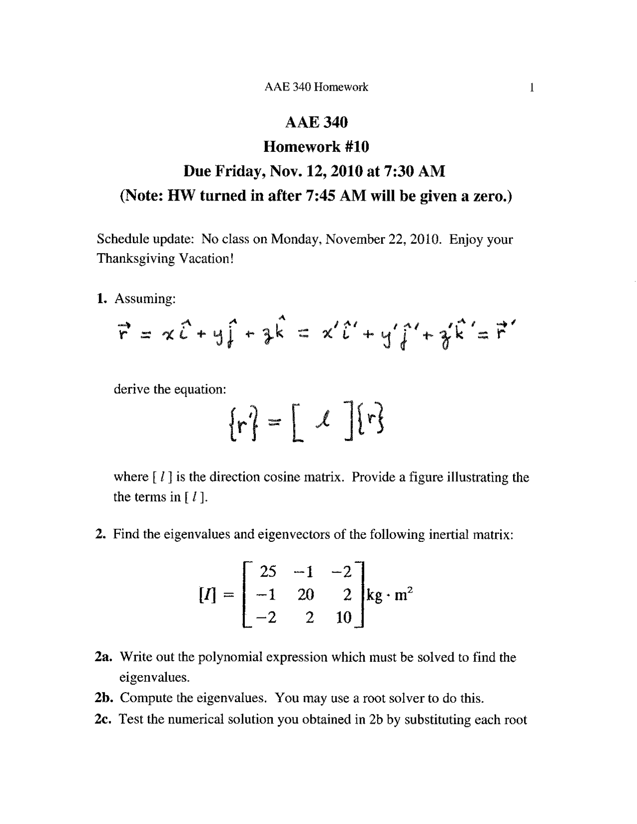 3 Problems With Solutions On Dynamics And Vibrations Assignment 10