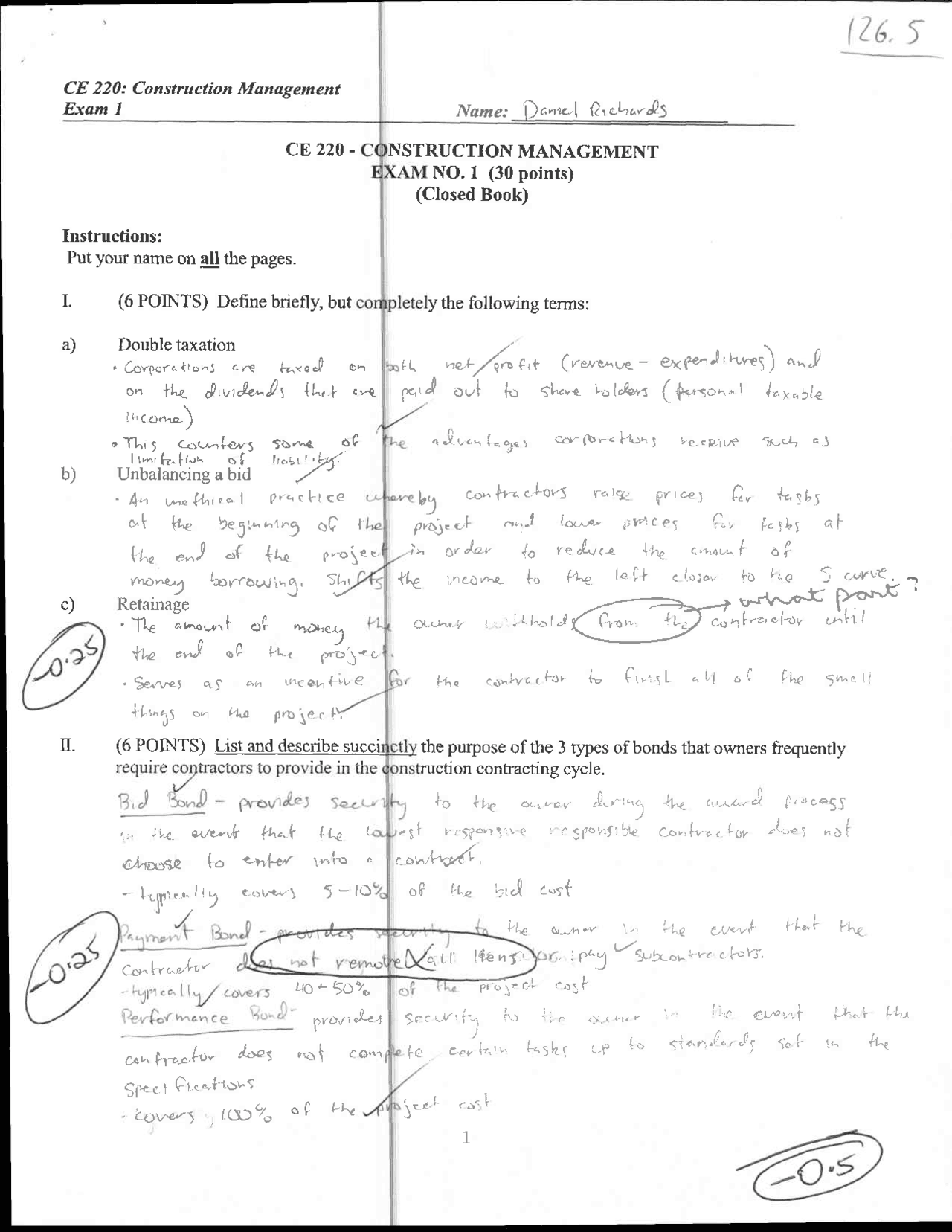 Exam 1 Questions and Solutions - Construction Management | CE 22000 ...
