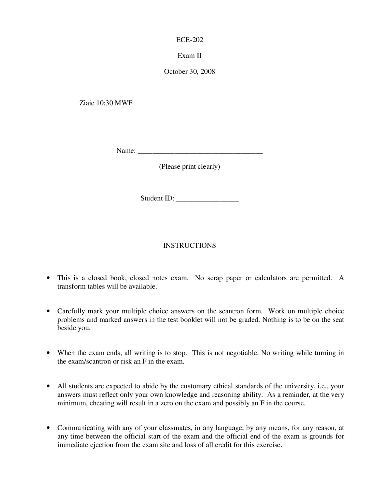11 Solved Questions Exam 2 - Linear Circuit Analysis II | ECE 20200 - Docsity