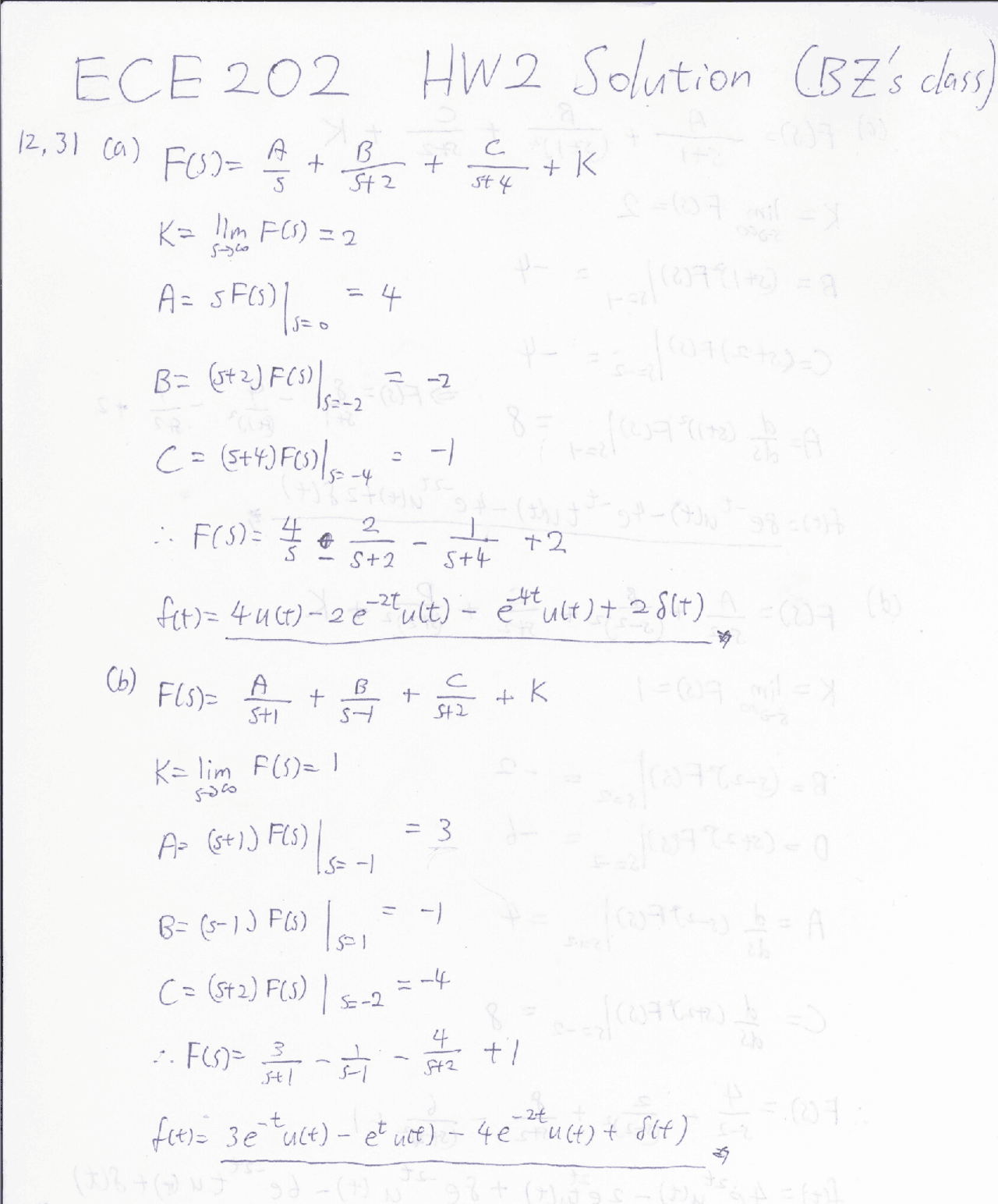 Homework 2 With Solution For Linear Circuit Analysis Ii Ece 20200