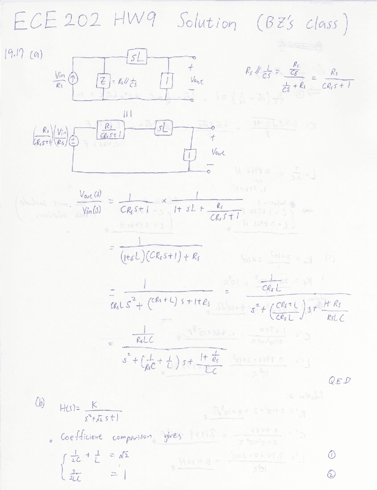 Homework 9 With Solution Linear Circuit Analysis Ii Ece 20200 Docsity