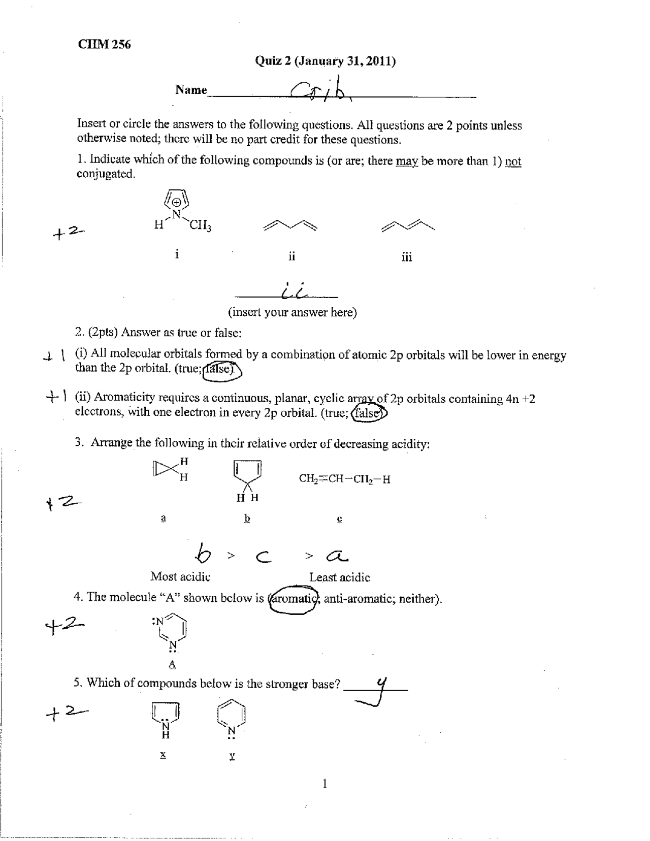 5 Questions Of Organic Chemistry Quiz 2 CHM 25600 Docsity 5-questions-of-organic-chemistry-quiz-2-chm-25600-docsity