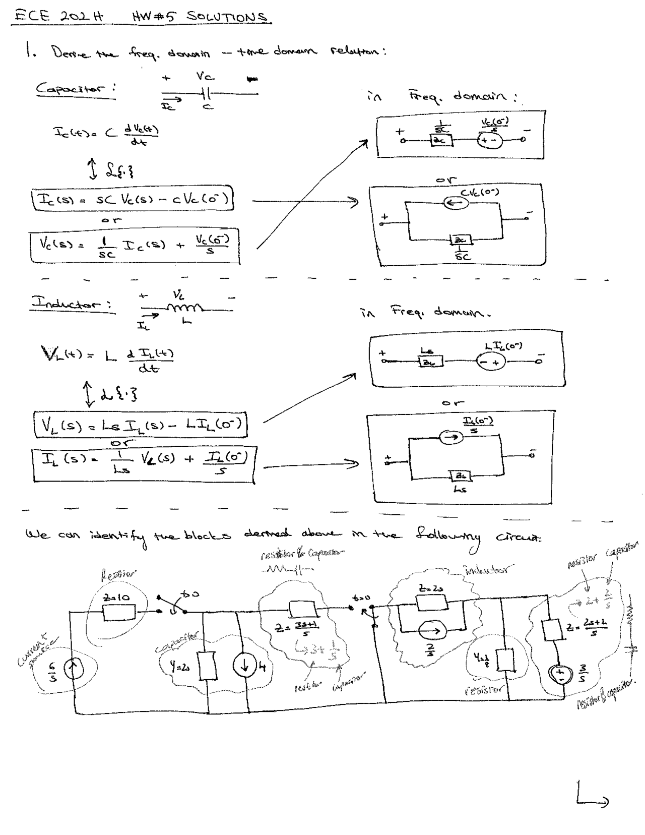 Resolution To Homework 5 Linear Circuit Analysis Ii Ece 20200