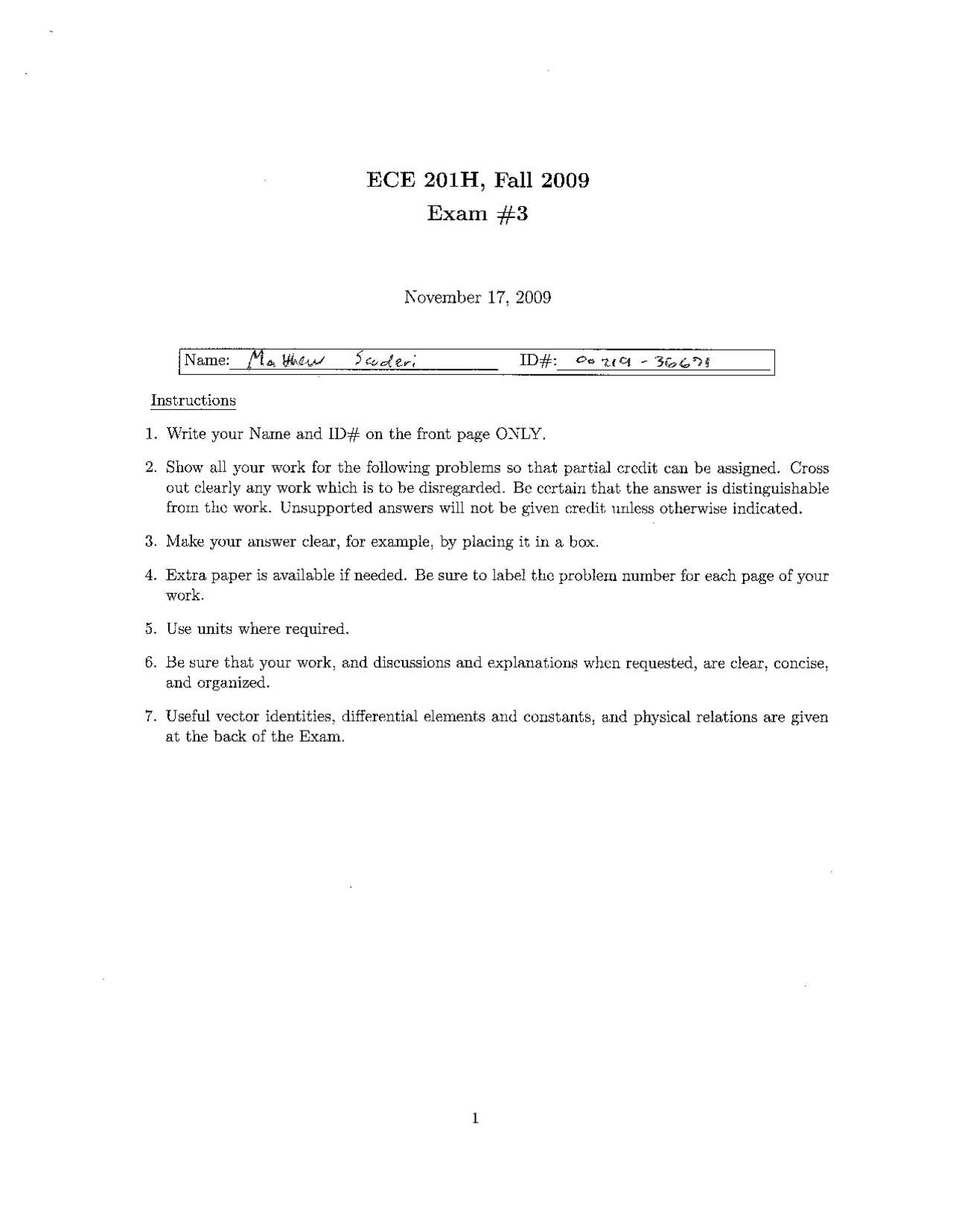 Exam 3 Questions With Solutions Linear Circuit Analysis I Ece 20100