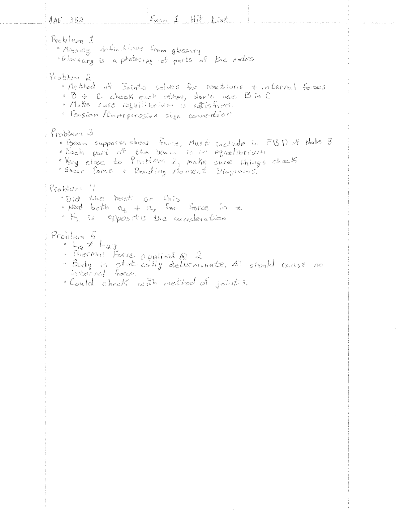Exam 1 Solution Structural Analysis I Aae 35200 Docsity