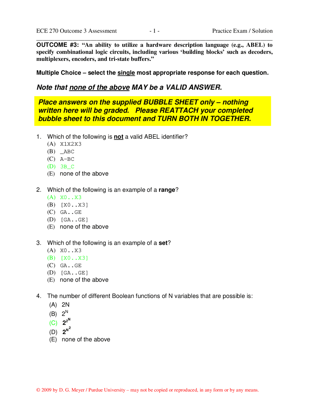 Solutions For Practice Outcome 3 Introduction To Digital System