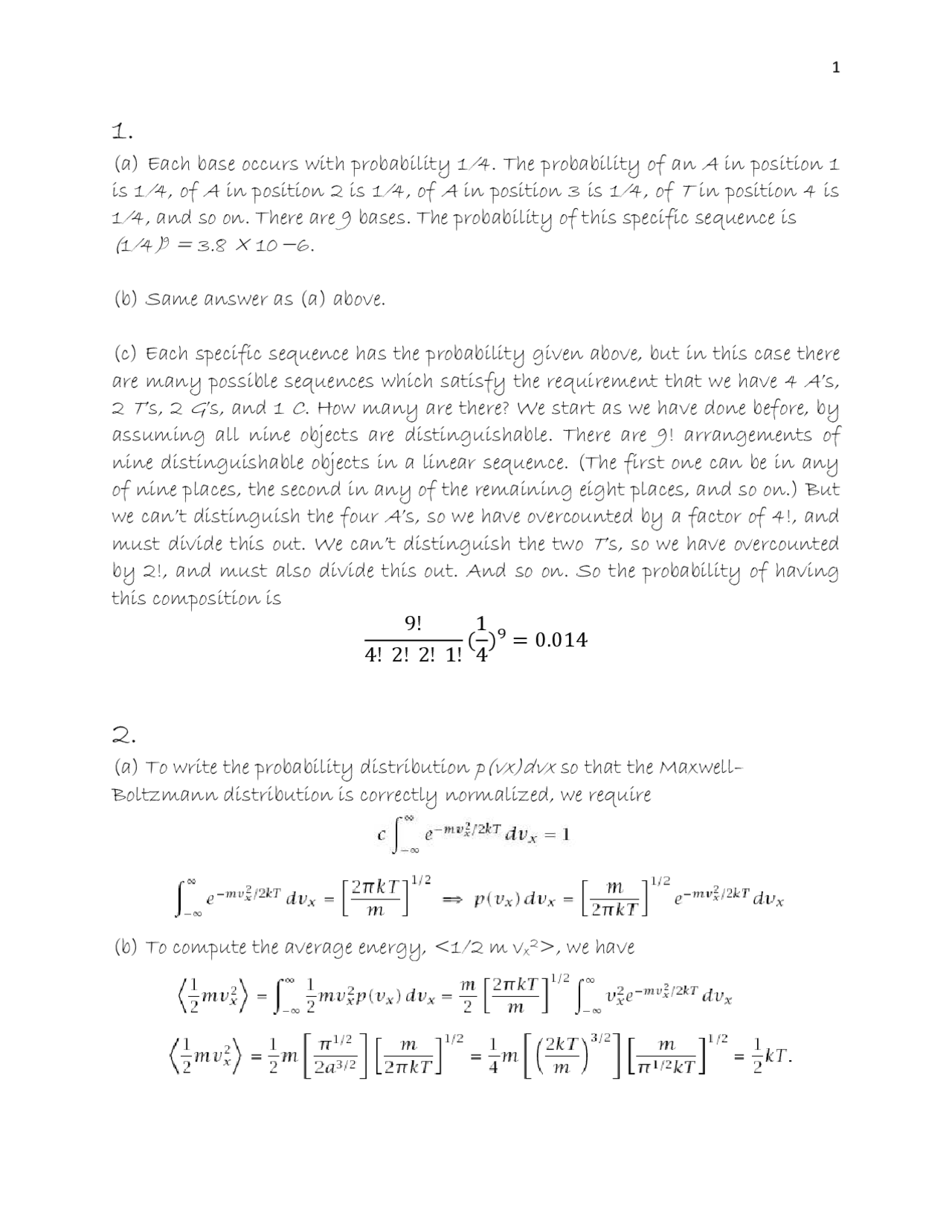 Solved Problems on Probability - Midterm Exam | CHE 33000 - Docsity