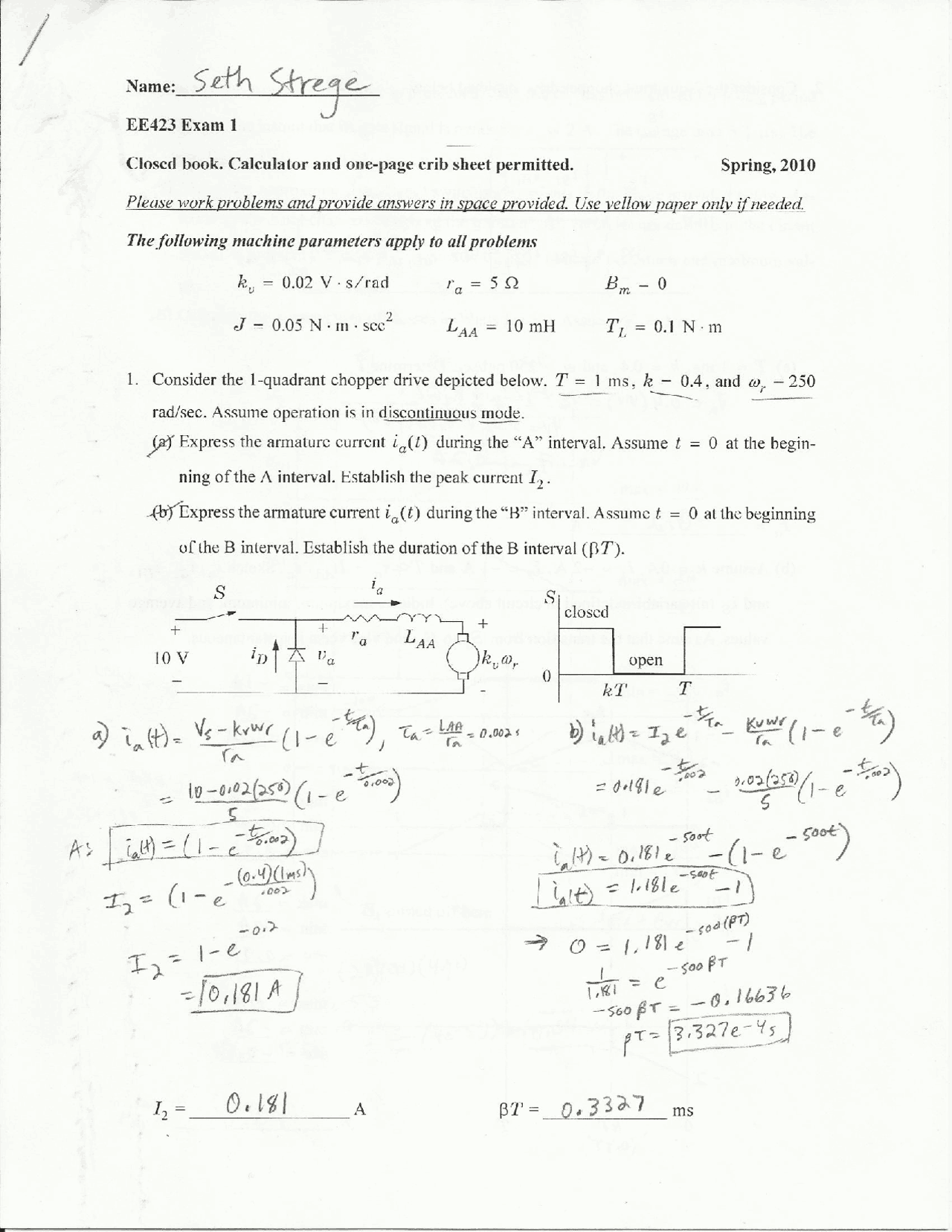 4 Solved Problems On Discontinuous Mode Exam 1 Ece 42300 Docsity