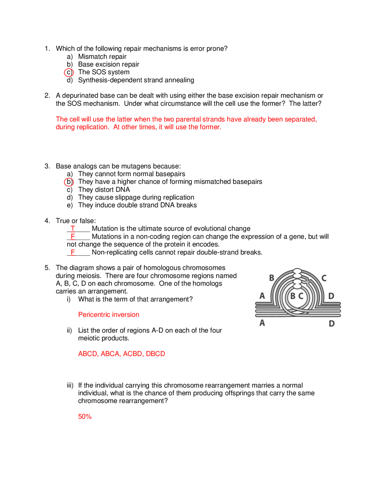 Mendelian And Molecular Genetics Problem Set With Solution Bios 220