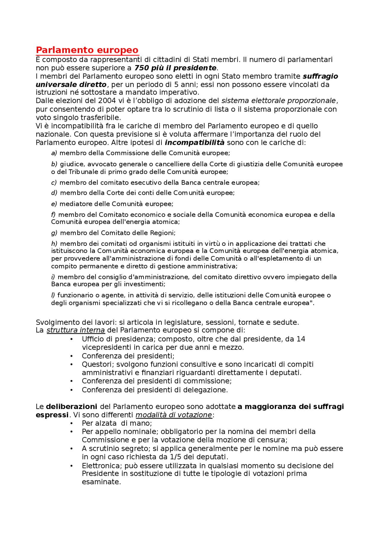 Istituzioni Europee Docsity