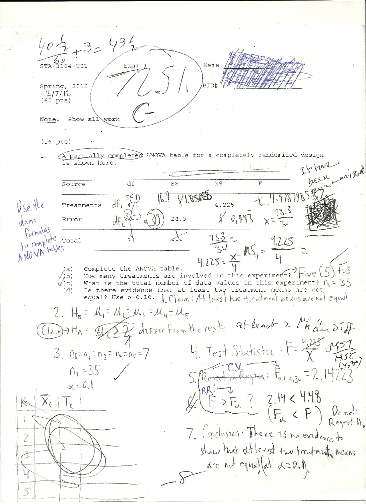 Statistical Methods Ii Past Paper Solved 2012 Sta 3164 Docsity